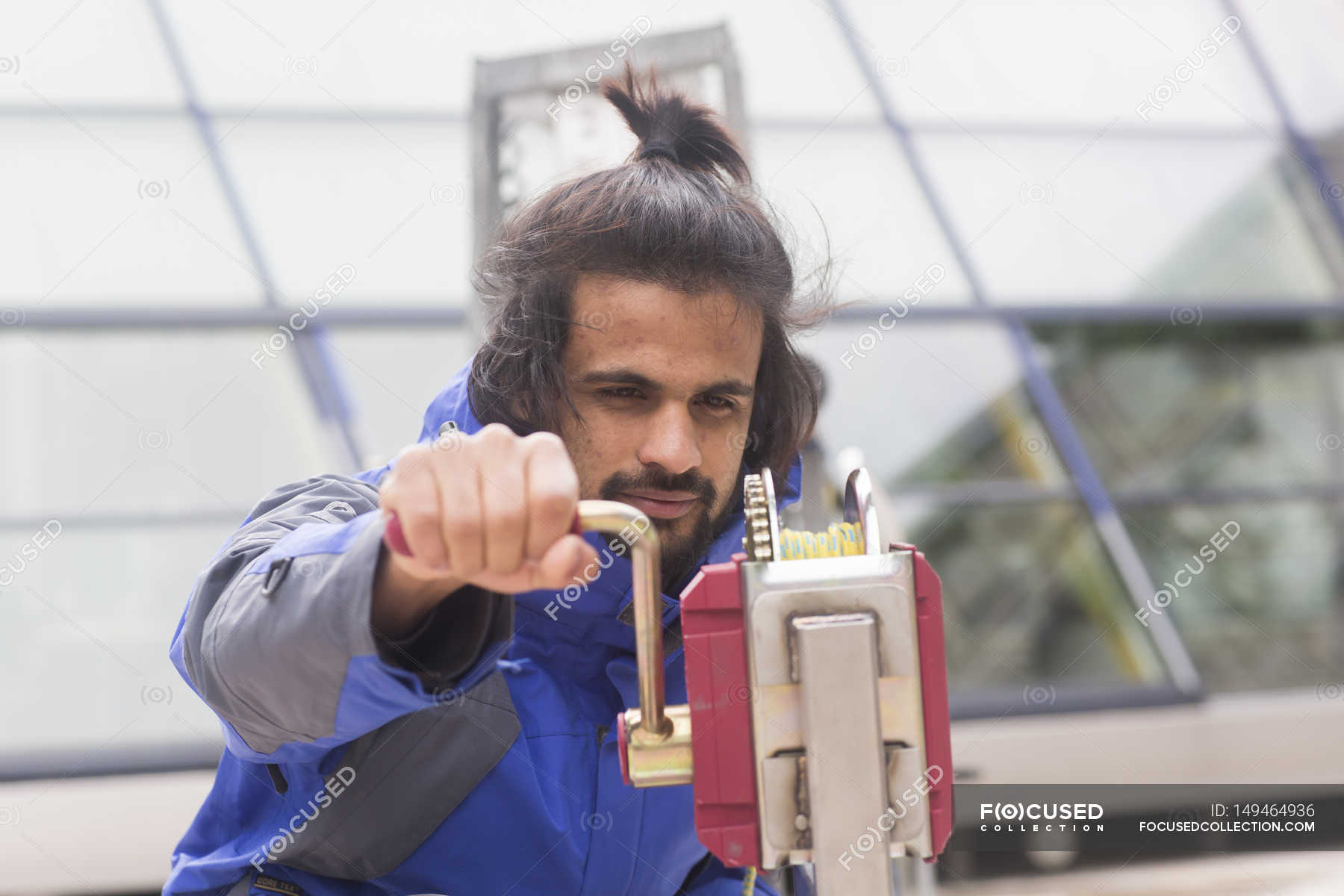Man using metal tool — one, portrait - Stock Photo | #149464936
