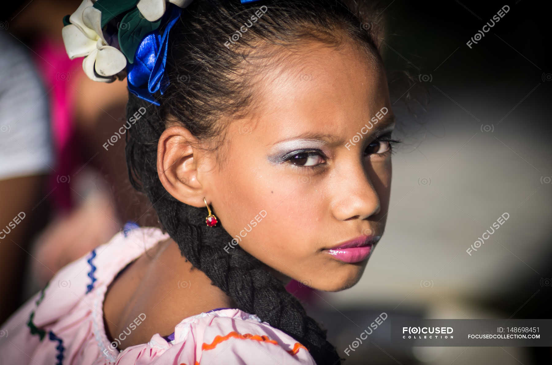Portrait of girl in traditional costume — female, nicaraguan - Stock ...