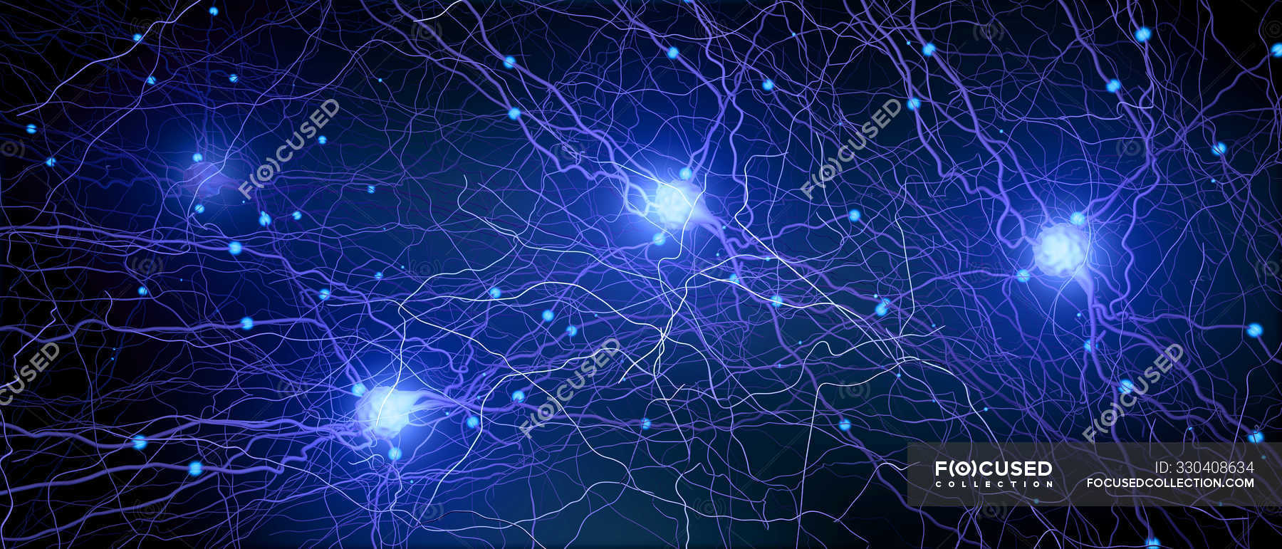 Abstract Structure Of Neural Network On Dark Background Digital
