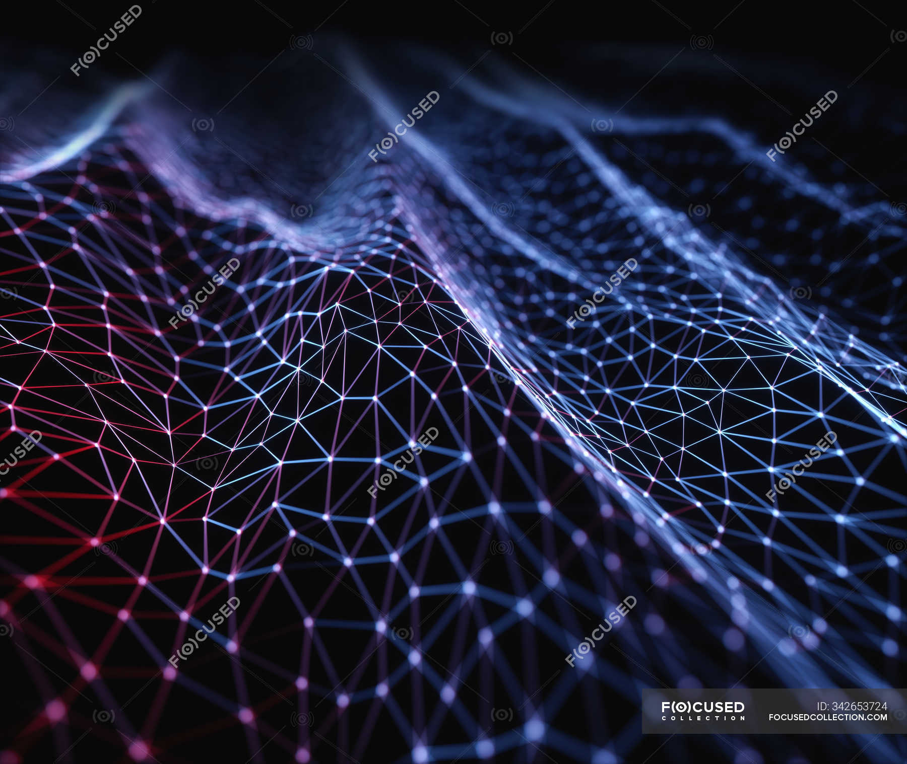 Abstract network with connections, conceptual digital illustration ...