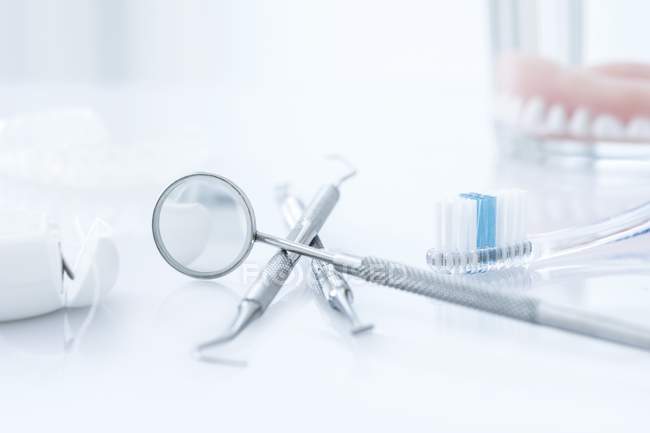 Dental Clinic Equipment And Tools Against White Background Healthy 