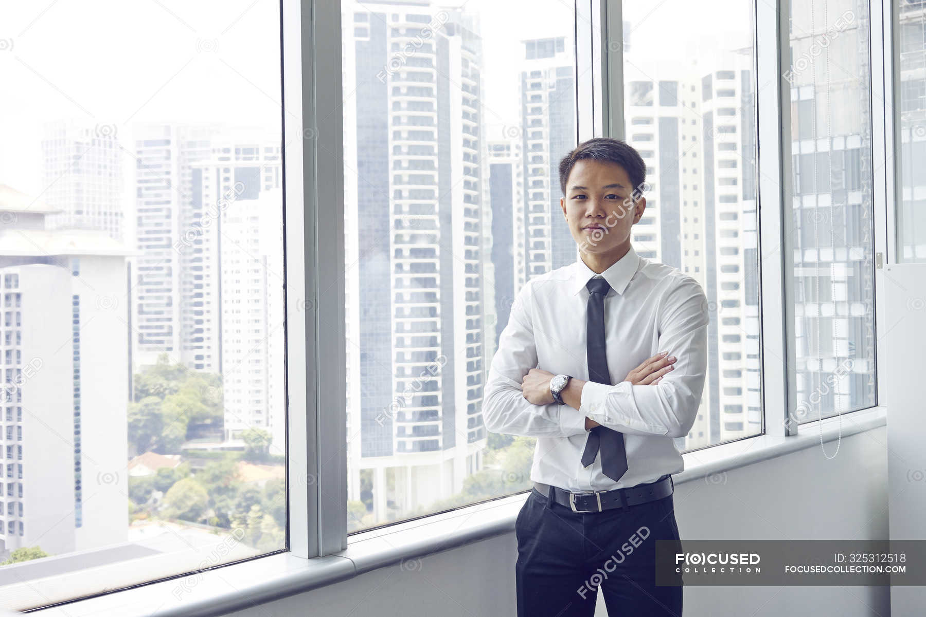 Young asian business man at work in modern office — interior, room ...