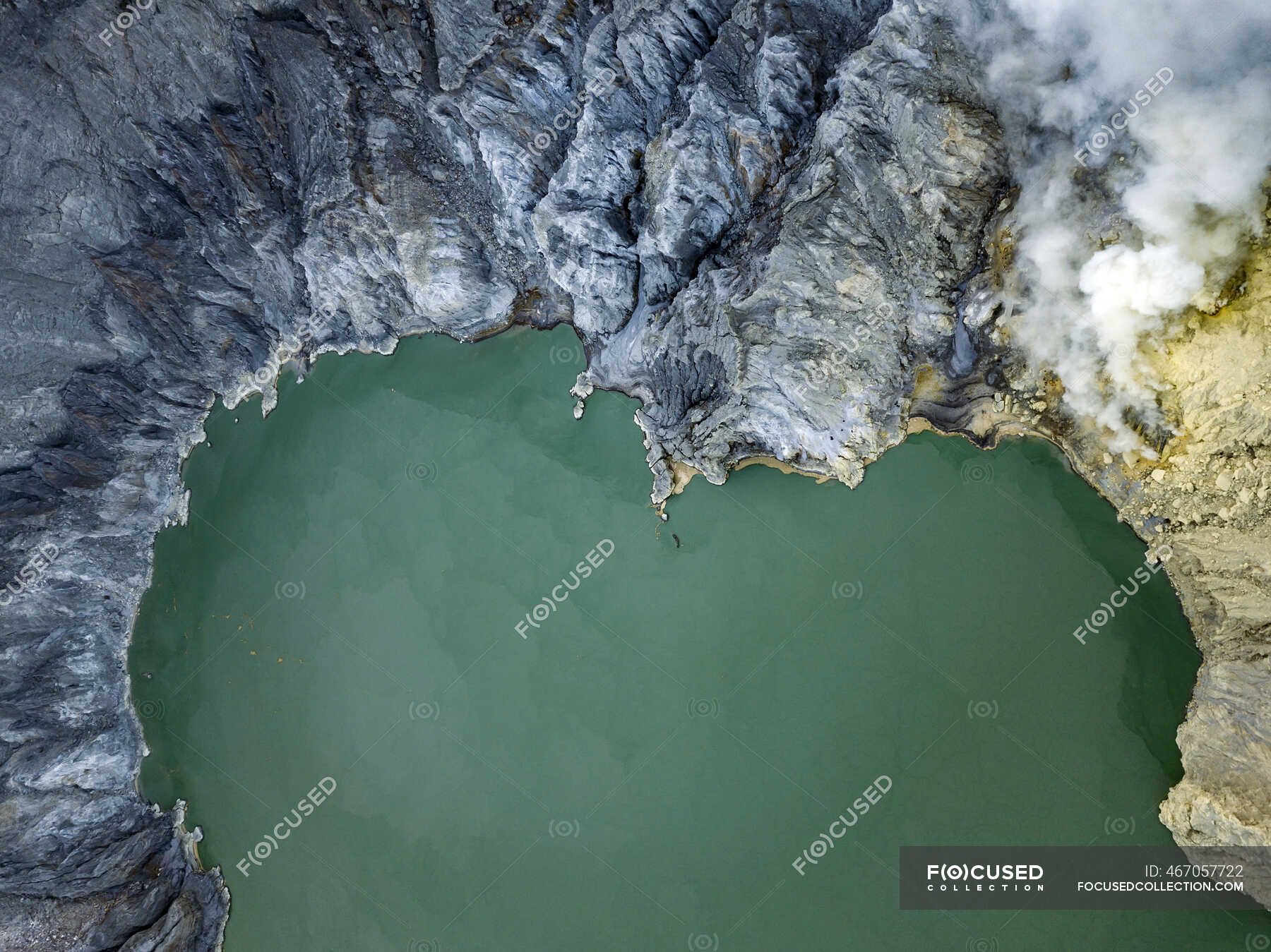 Volcanic crater lake - Stock Photos, Royalty Free Images | Focused