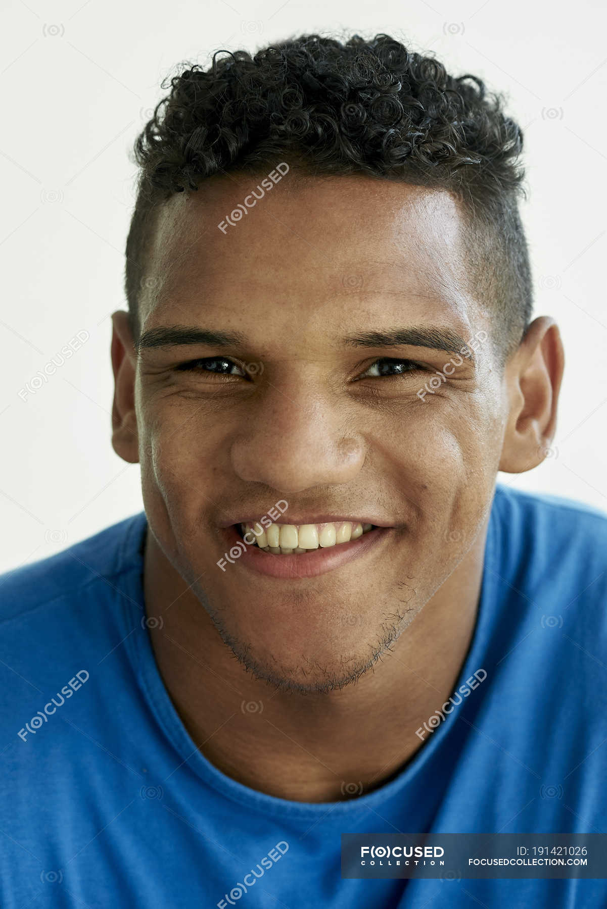 Portrait of smiling brazilian man — looking at camera, attractive ...