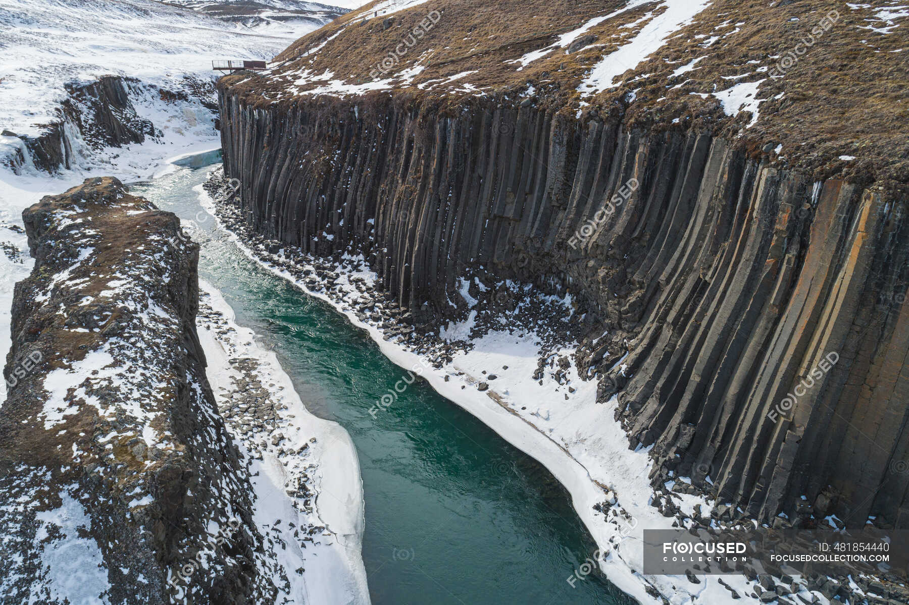 Basalt columns canyon named studlagil in east iceland — majestic ... Basalt columns canyon named studlagil in east iceland — majestic ...