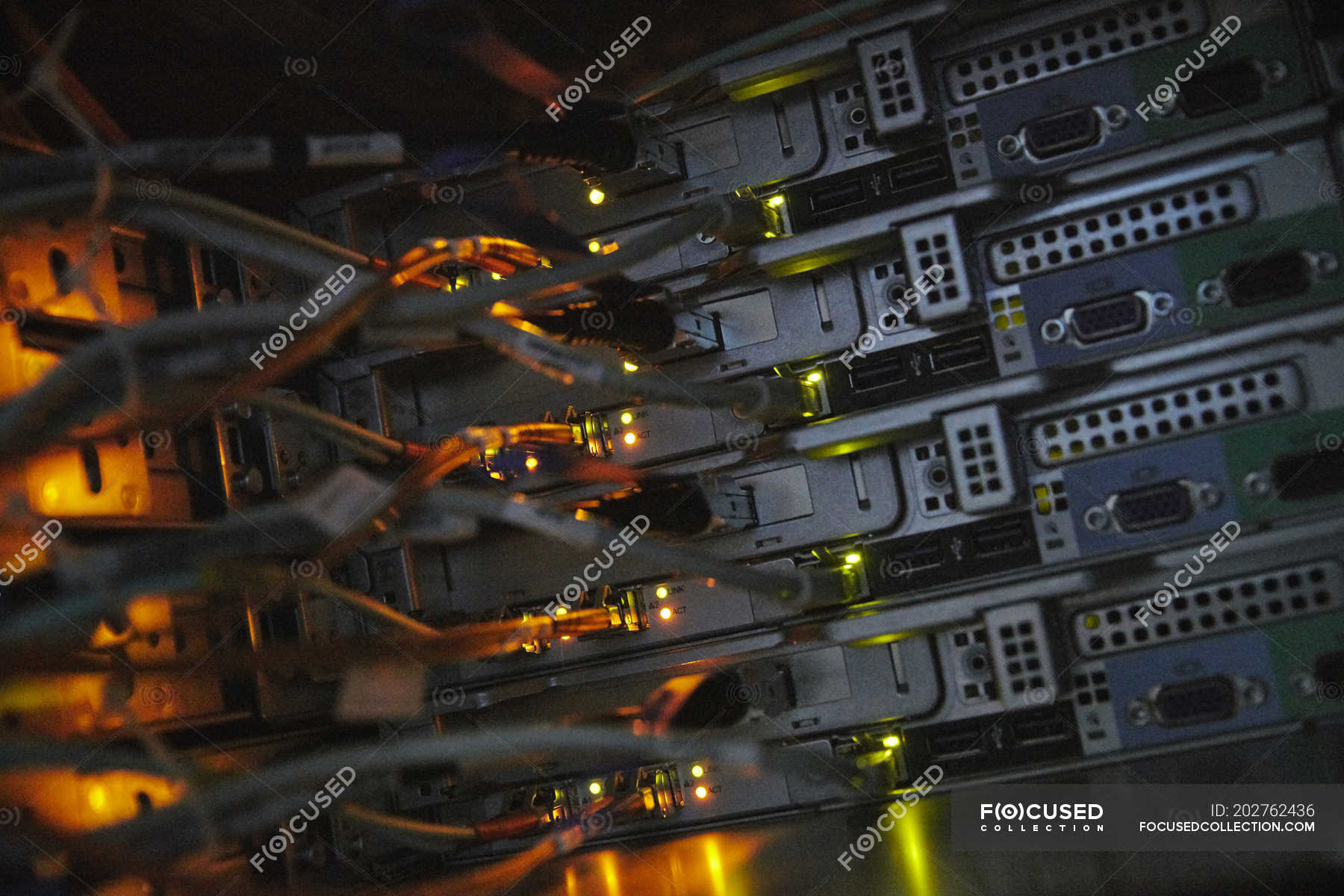 Server panels and cables — Full Frame, computer network - Stock Photo ...
