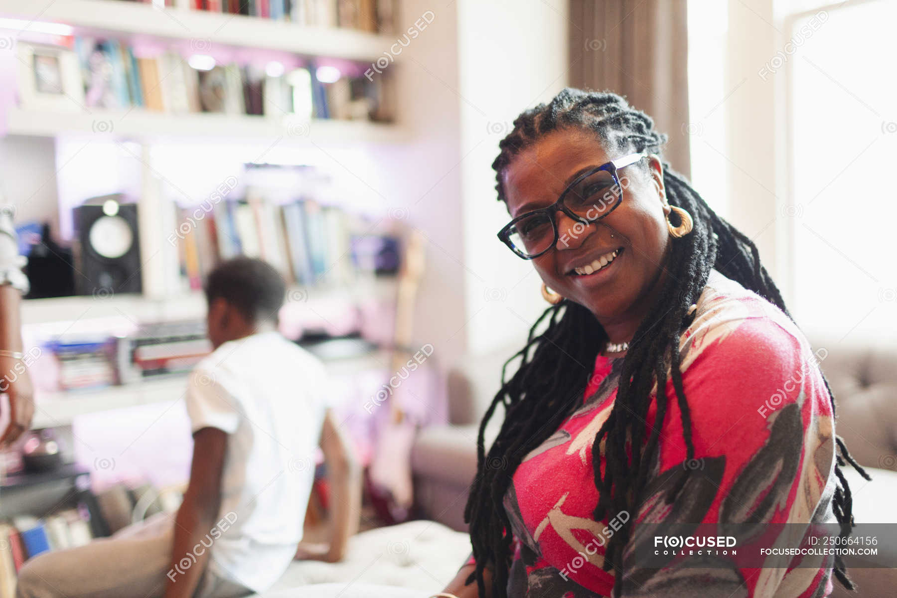 Portrait smiling, confident woman — braid, long hair - Stock Photo ... Portrait smiling, confident woman — braid, long hair - Stock Photo ...
