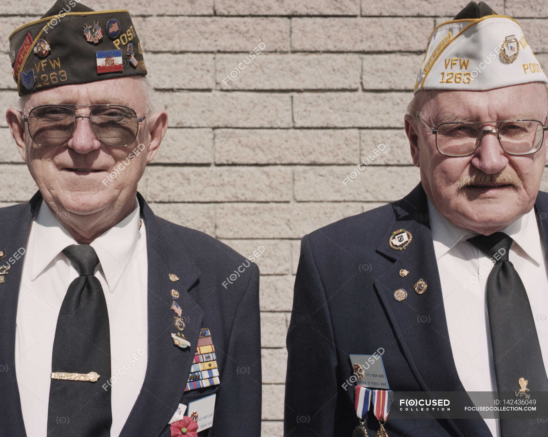 Portrait of Korean War veterans — smiling, berets - Stock Photo ...